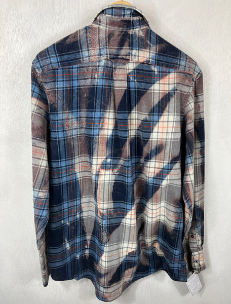 Vintage Navy, Royal, Grey and Light Orange Flannel Size Medium ...