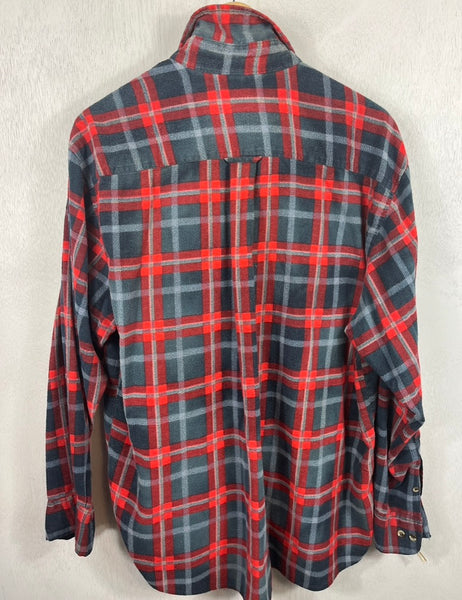 Vintage Retro Navy Blue and Red Flannel Size Large – Franklin Flannels