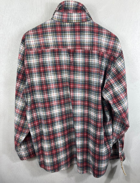 Vintage Retro Red, Green and White Flannel Size XL – Franklin Flannels